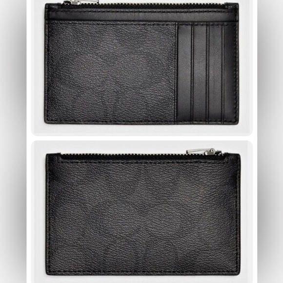 Coach | Bags | Coach Zip Card Case Wallet In Signature Canvas Leather ...